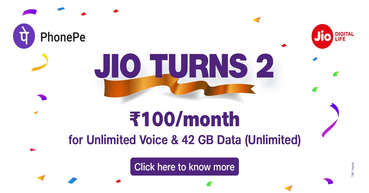 Jio announces an exciting offer: Enjoy Rs 100 discount